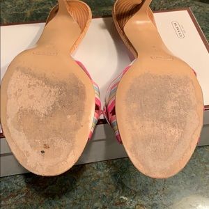 Coach | Shoes | Coach Multi Pink Grosgrain Slides | Poshmark